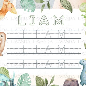 Kids Name Tracing Printable Preschool Editable Learning Tutoring School ...