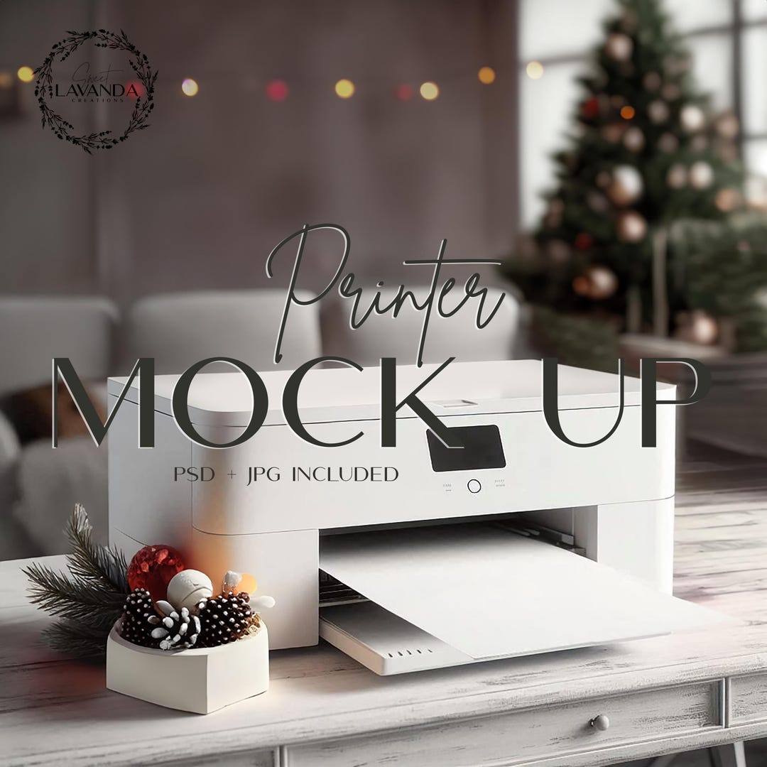 White Printer Mockup Christmas Printer Mock up Room Setting Home ...