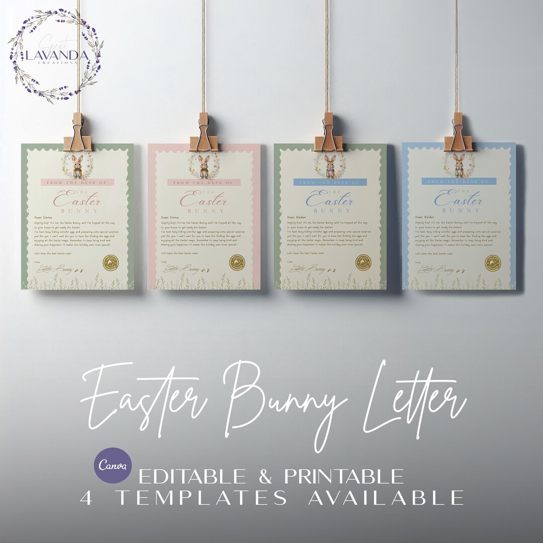 Editable Official Letter From Easter Bunny Template Printable ...