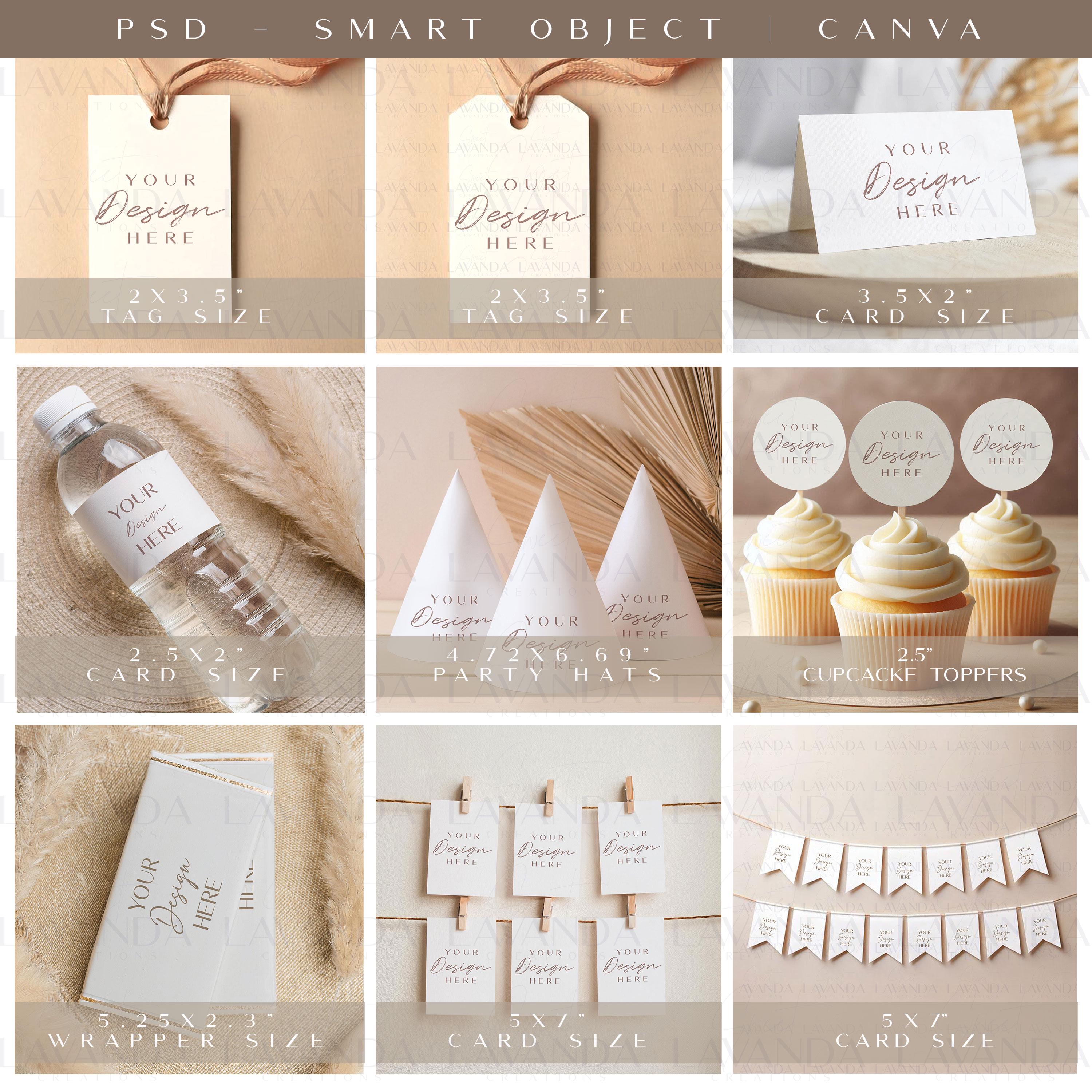 Neutral Party Mockup Bundle: Editable PSD & Canva Event Decoration - Etsy