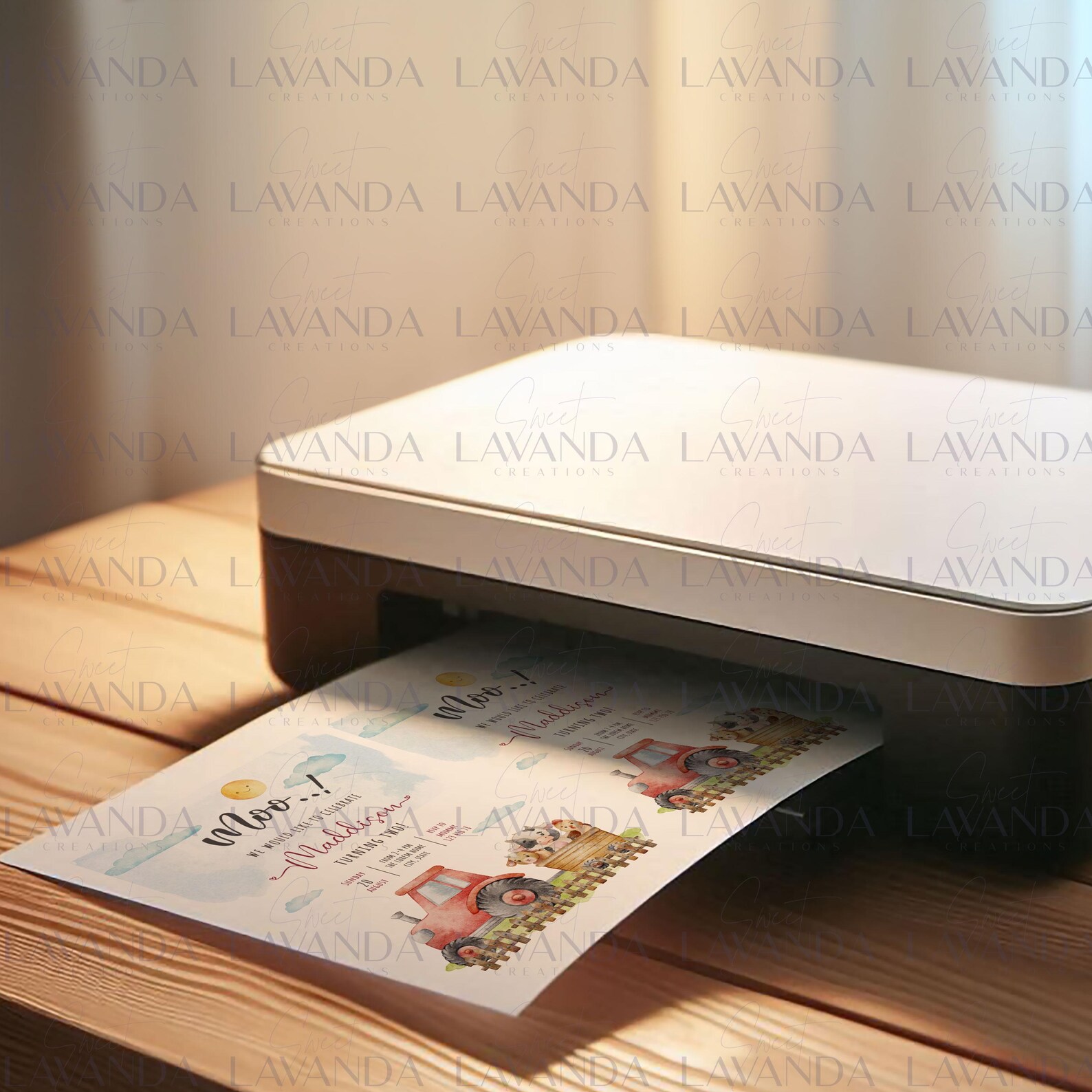 White Mini Printer Mockup: Letter Size Paper (PSD+CANVA) - Etsy