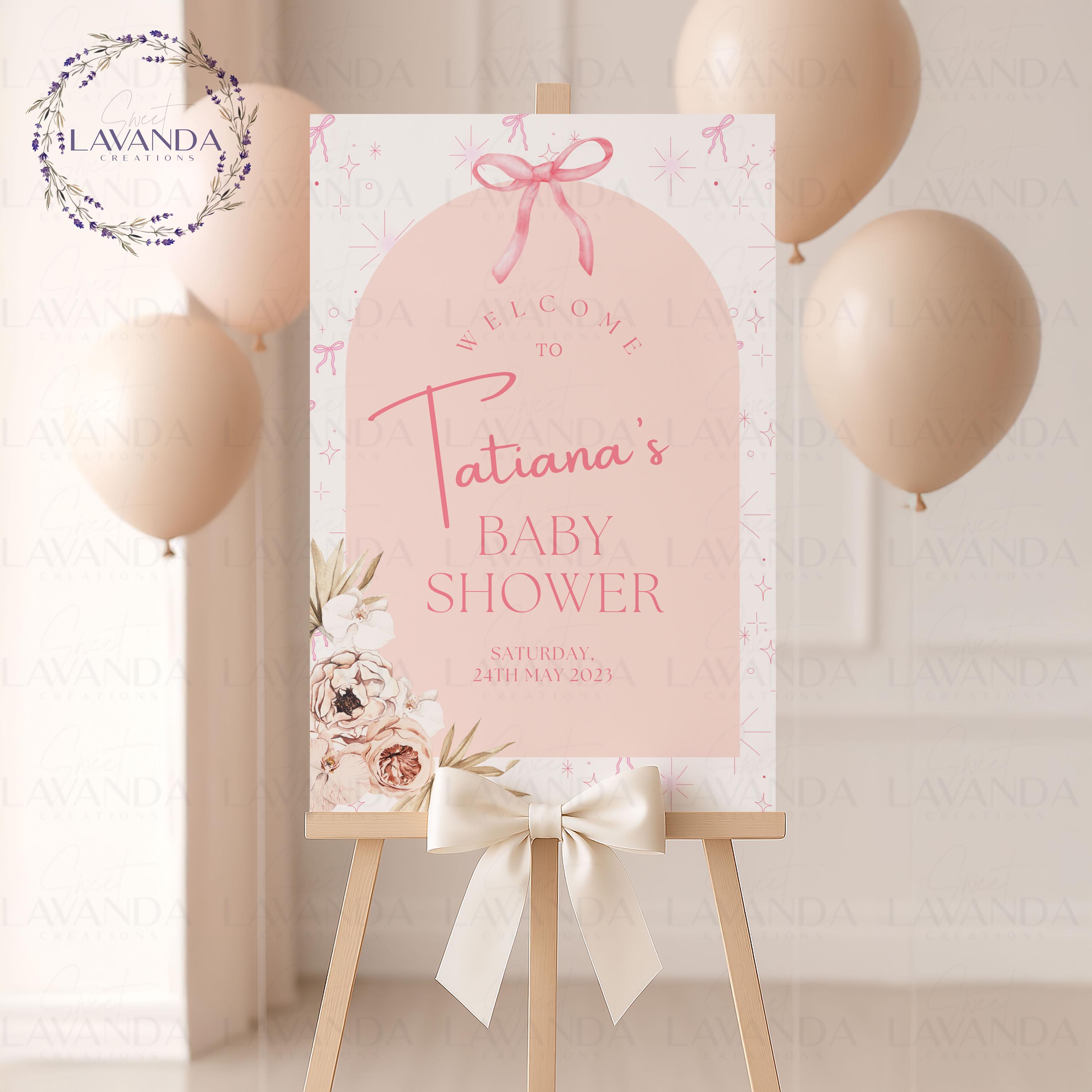 Bow Welcome Sign Mockup: Editable Poster Board, Canva & PSD (digital ...