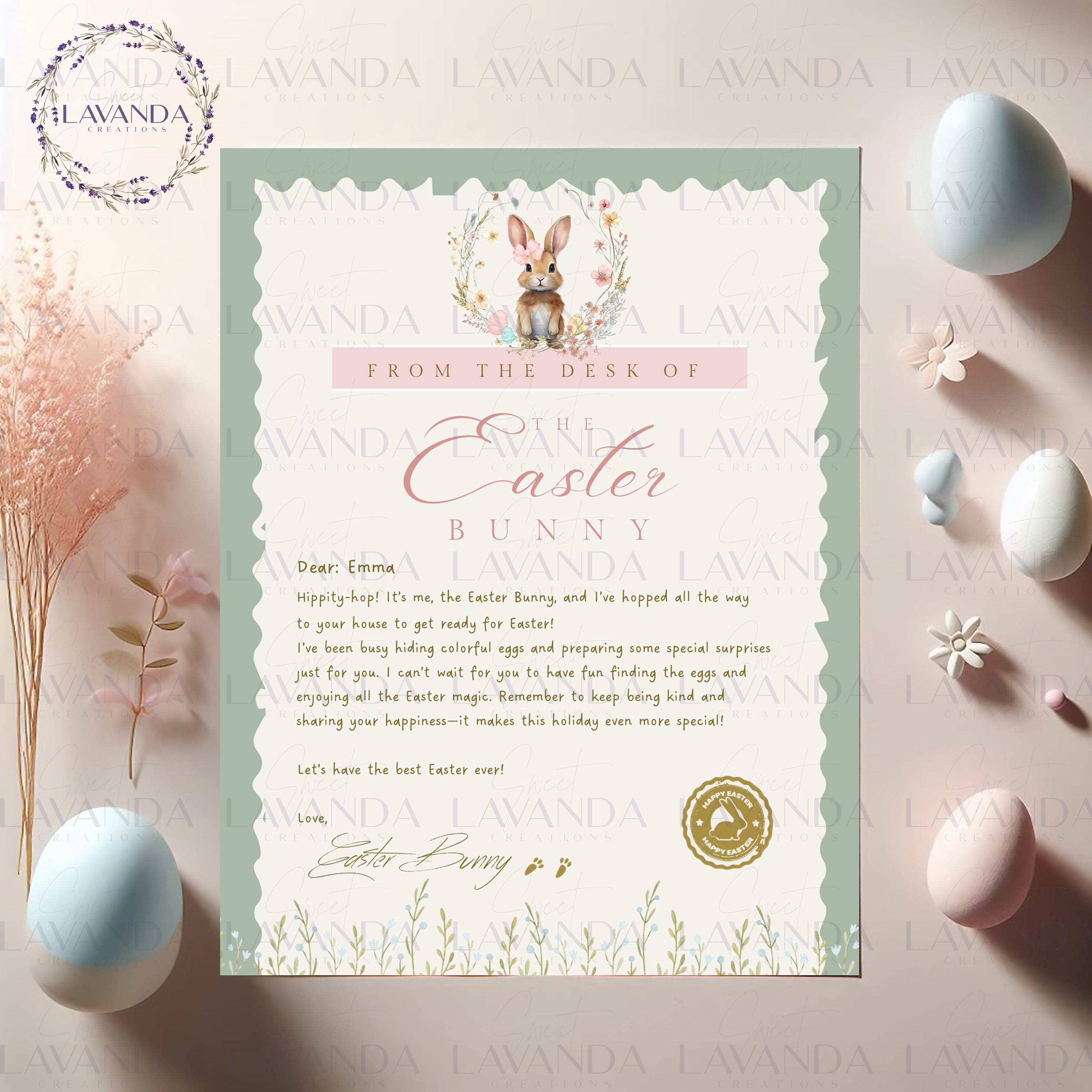 Editable Official Letter From Easter Bunny Template Printable Personalized Bunny Arrival Message ...