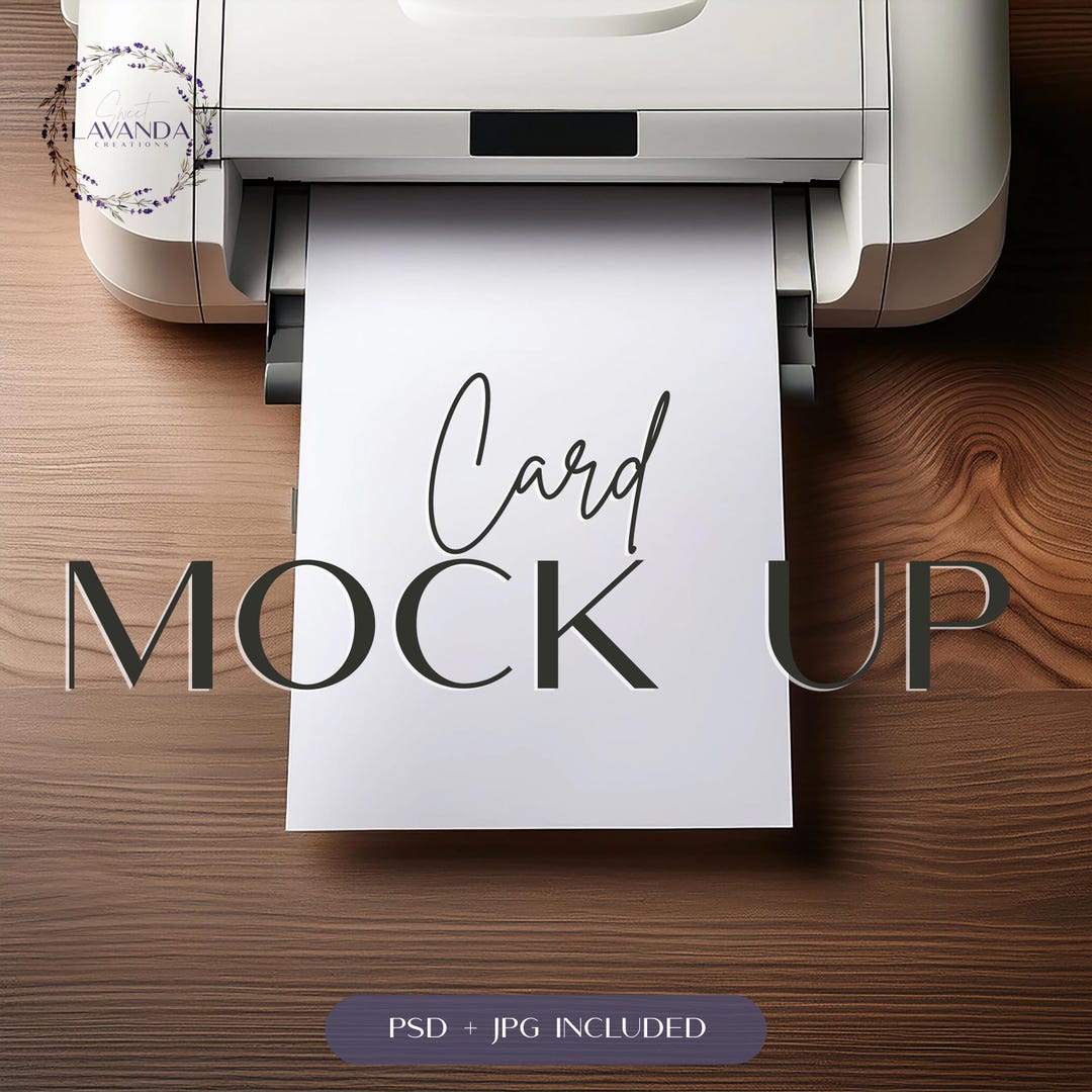 Digital Download Top View Printer Mock Up, Printer Printing Blank Paper ...