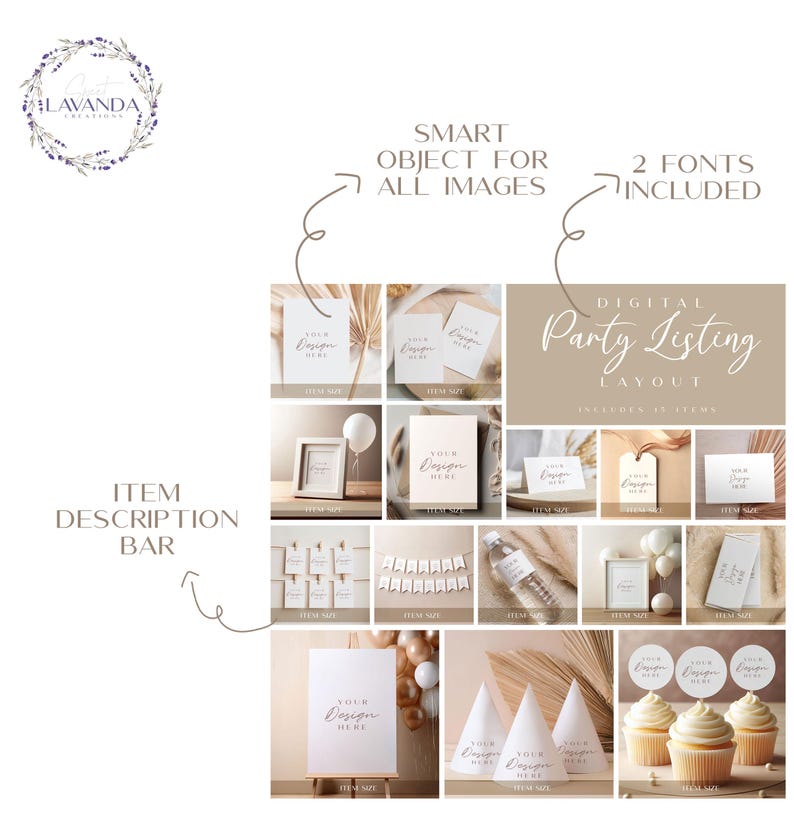 Editable Party Product Listing Mockup: Smart Object PSD (digital File ...