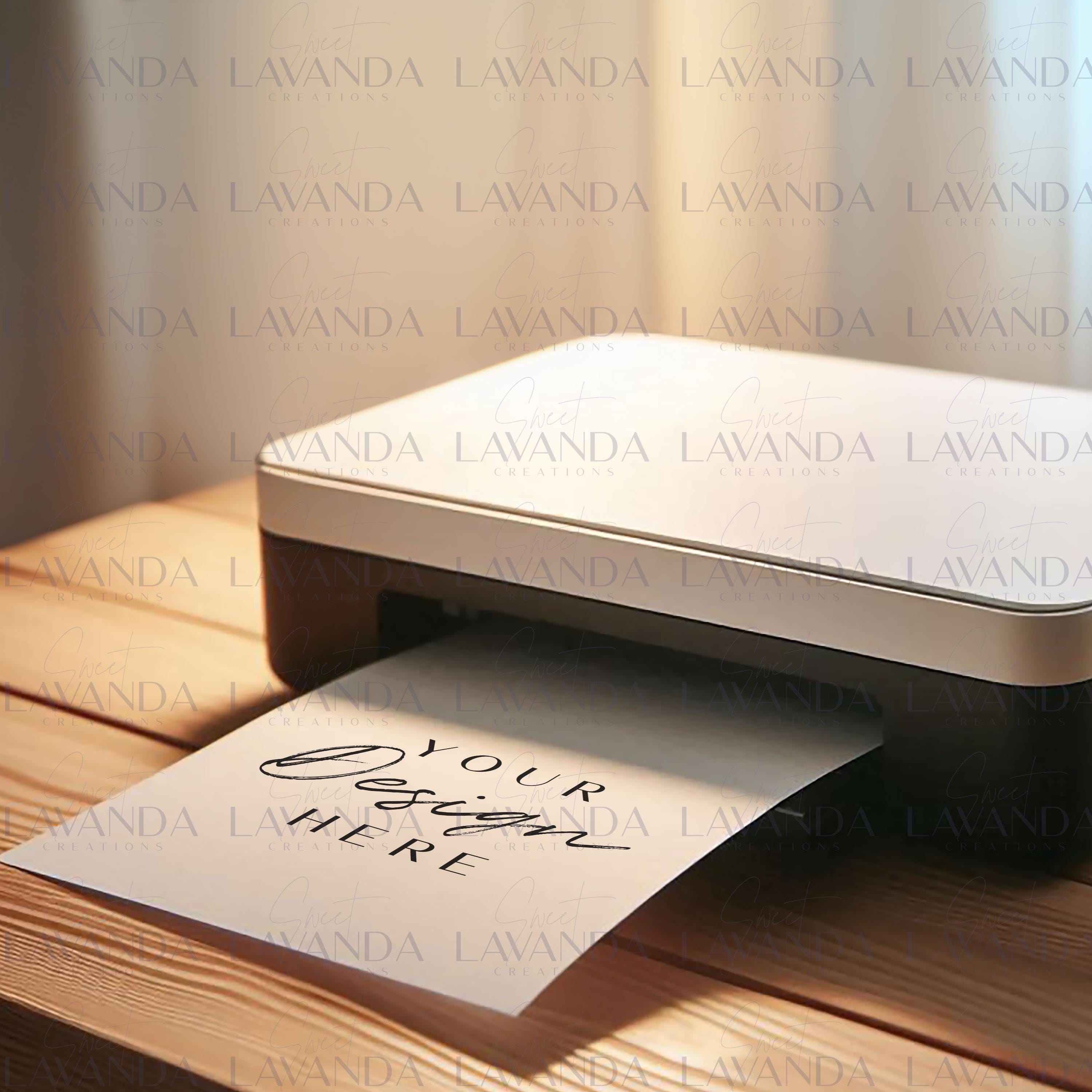 White Mini Printer Mockup: Letter Size Paper (PSD+CANVA) - Etsy