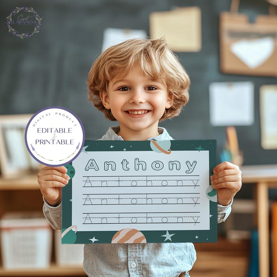 Kids Name Tracing Printable Sheet Preschool Editable Learning Page ...