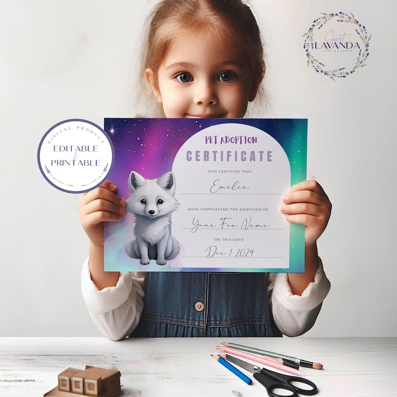 Magical Winter Animal Letter Certificate Bundle Printable Canva ...