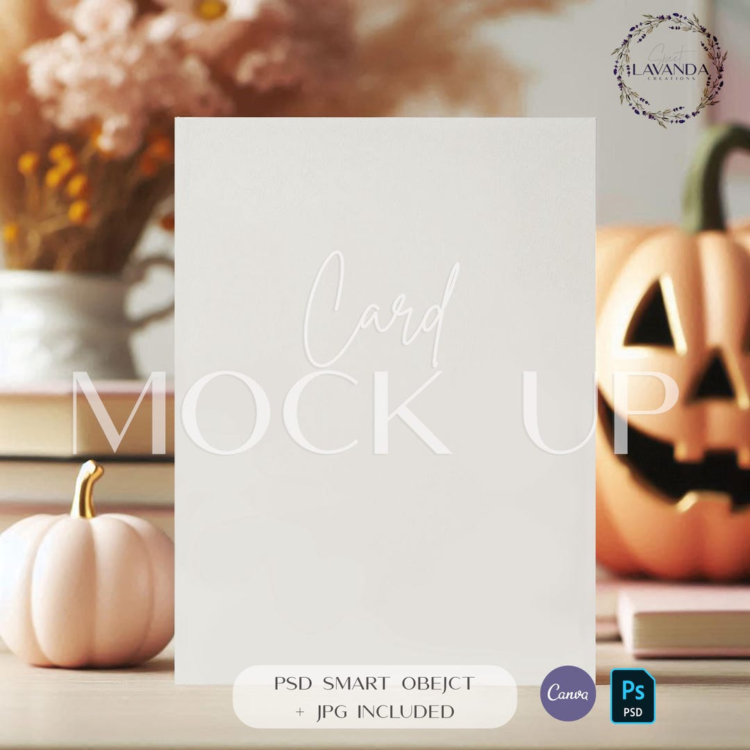 Halloween Party Invitation Card Mock Up, Invite Card Mock up Stationery ...