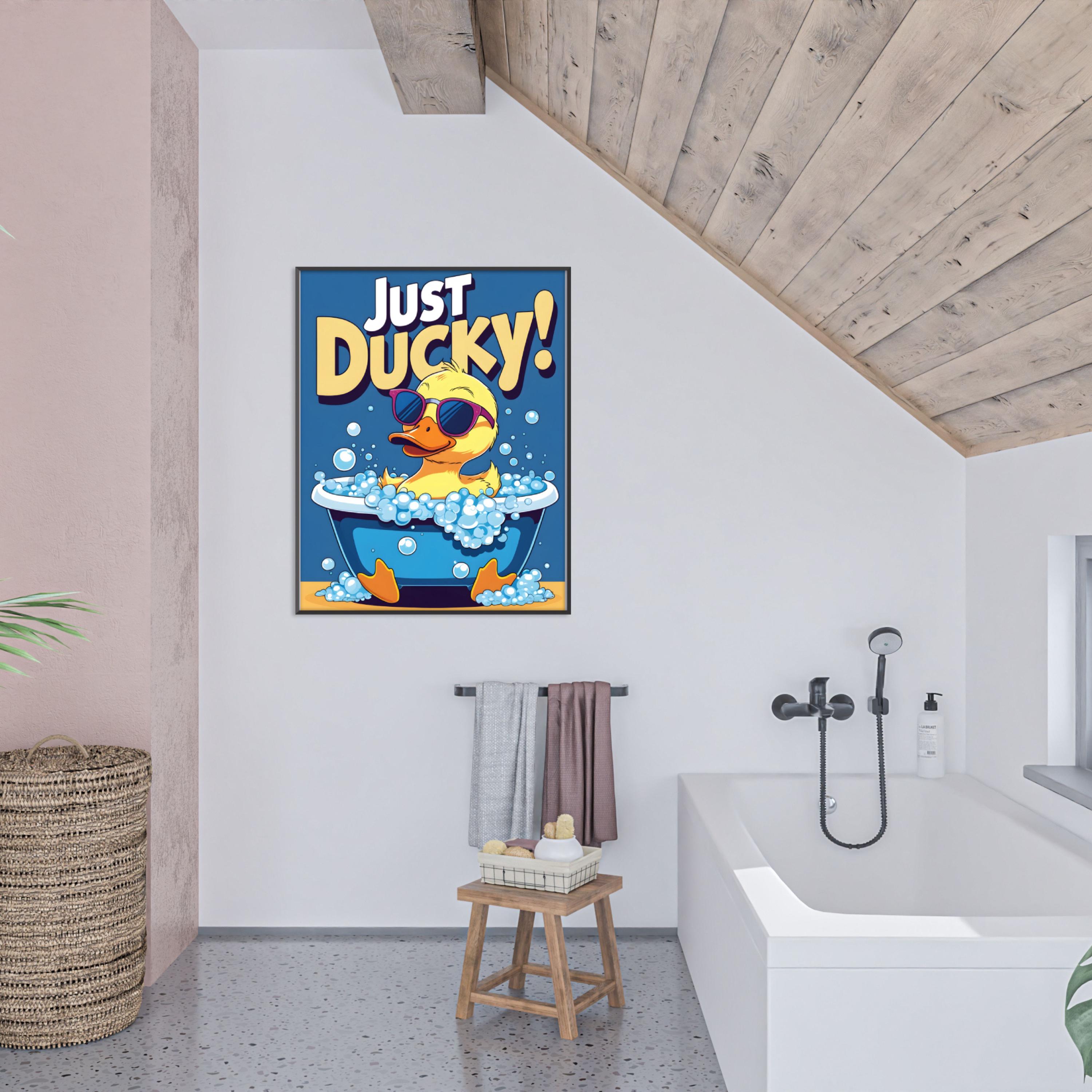 Just Ducky! Funny Rubber Duck Art Print | Cute Bathroom Decor ...