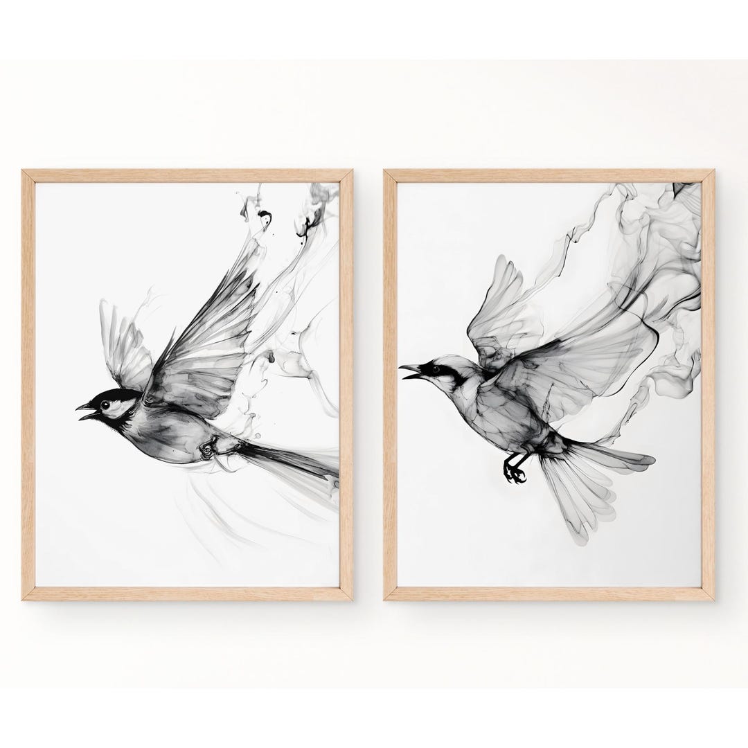 Alcohol Ink Flying Bird Art Print | Modern Wall Art | Elegant Bird ...