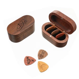Custom Wooden Guitar Pick Box With Personalized Engraving, Unique ...