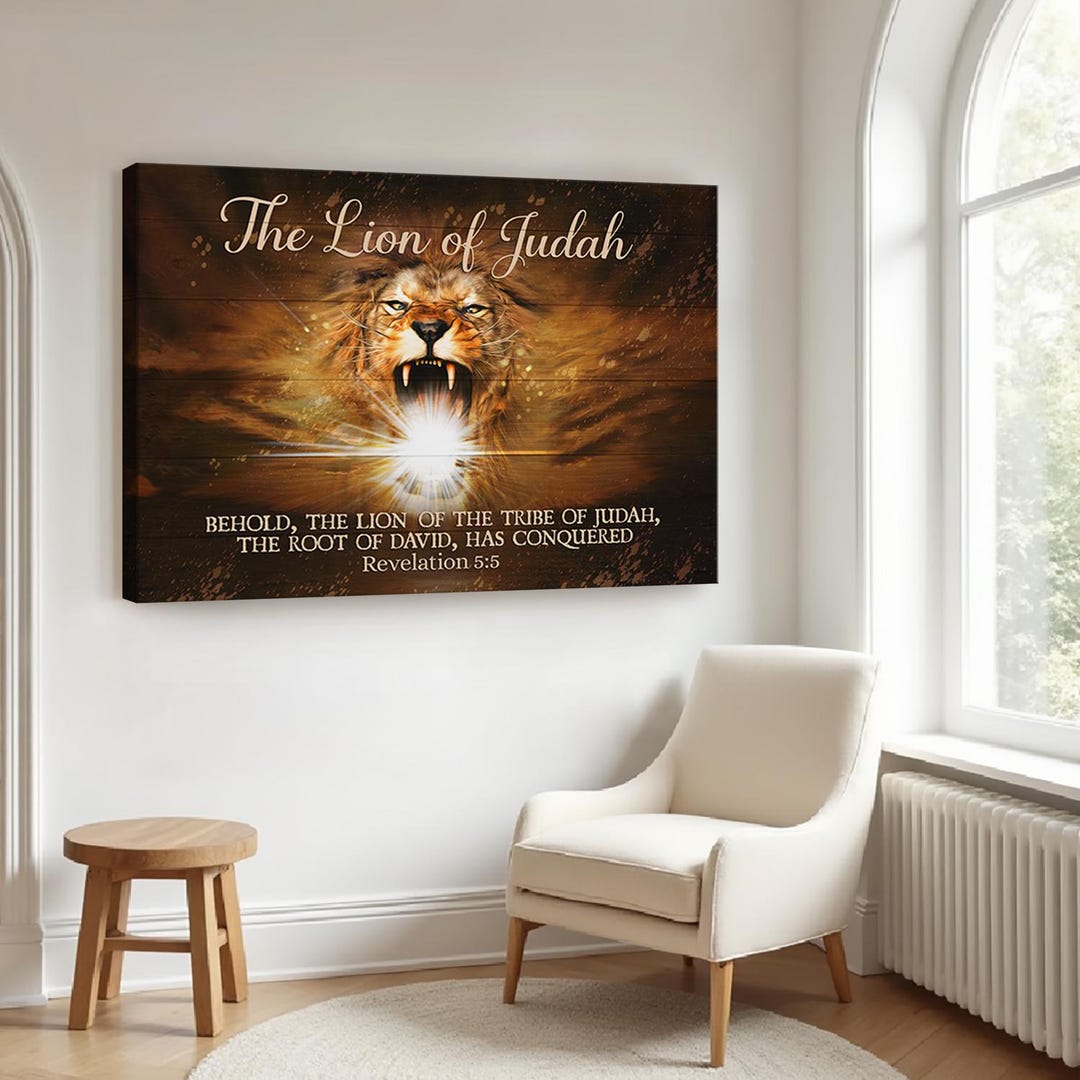 Behold the Lion of the Tribe of Judah, Lion Painting, Christian Wall ...