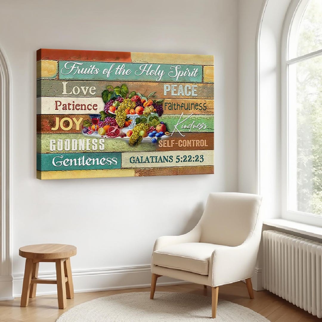Fruits of the Holy Spirit Wall Art Christian Bible Verse Galatians 5 22 ...