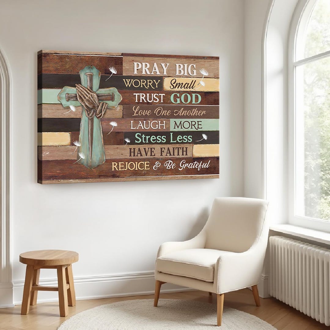 Praying Hands, Pray Big, Worry Small, Trust God, Wall Art, Jesus ...
