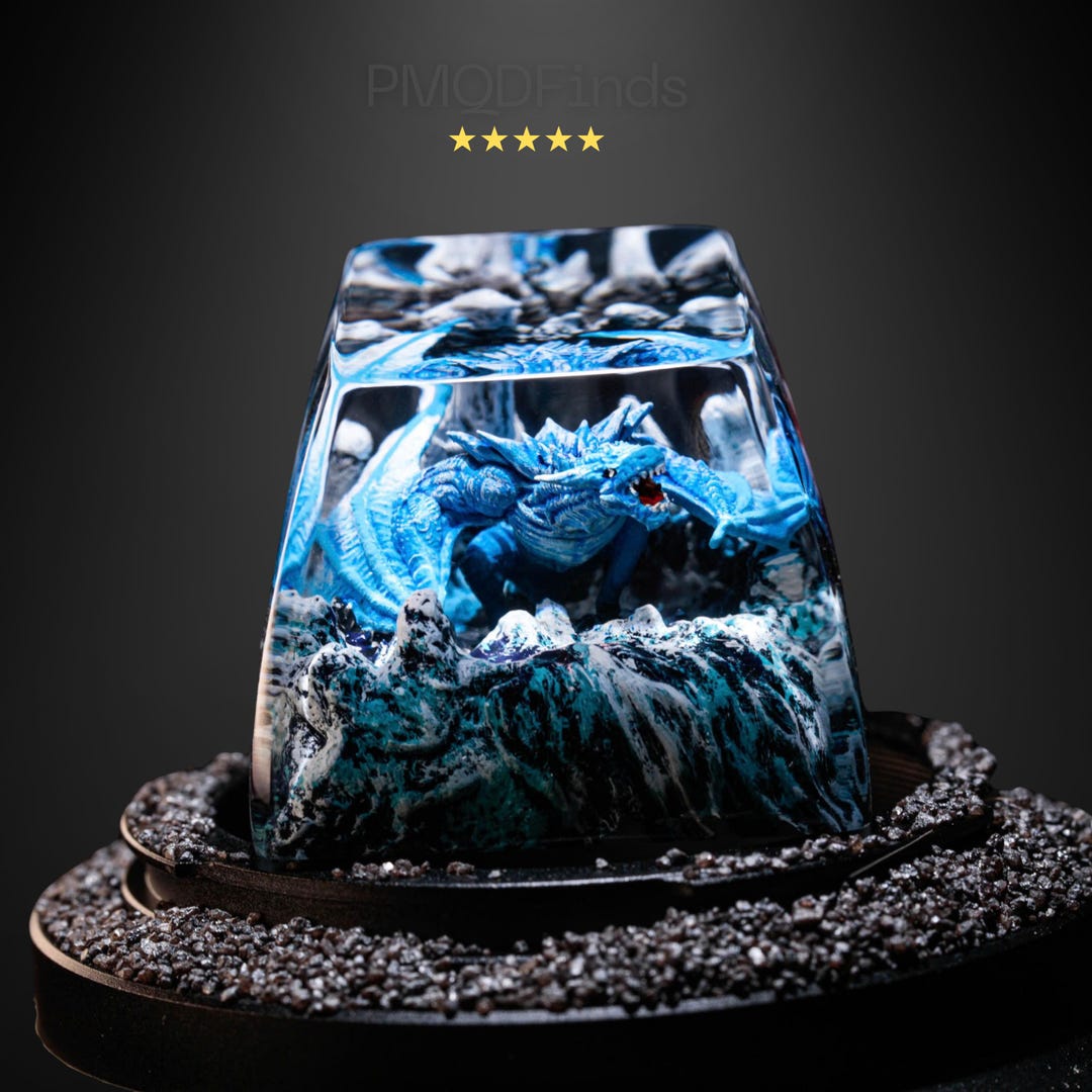 Keycap Blue Dragon Artisan Crafted Resin, Suitable for Mounting on SA ...
