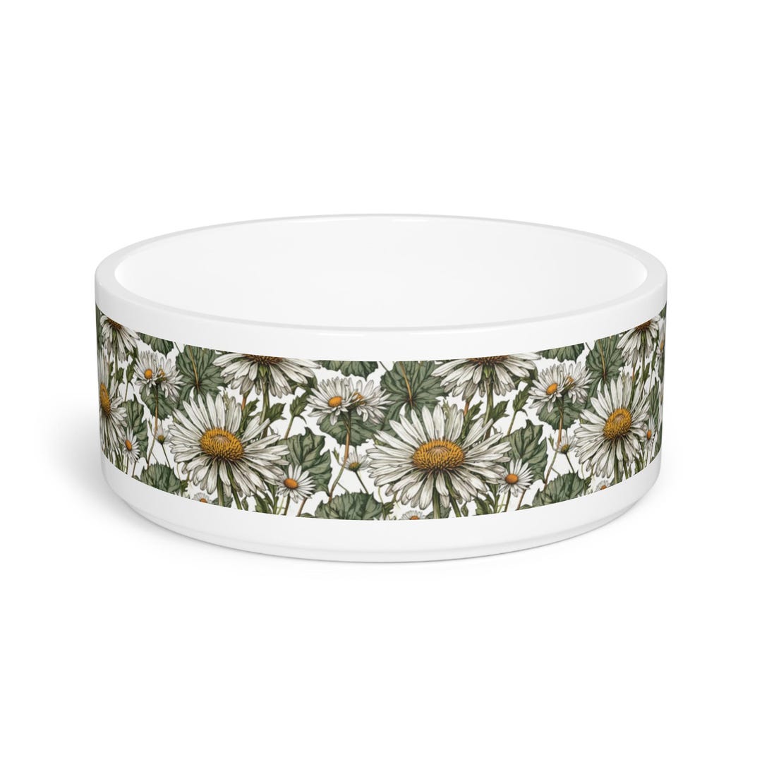 Daisy Floral Ceramic Pet and Dog Bowl Cottagecore Pet Home Styling and ...