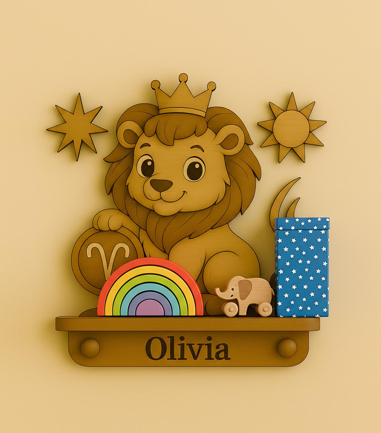 Colorful Leo Birth Sign Decorative Shelf, Celestial Furniture for ...