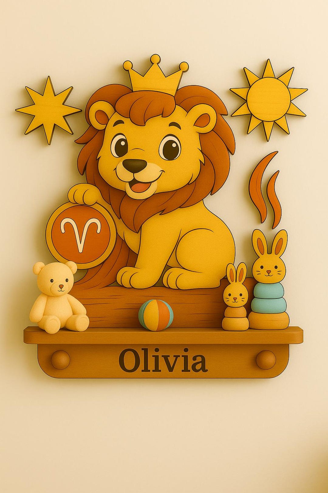 Colorful Leo Birth Sign Decorative Shelf, Celestial Furniture for ...