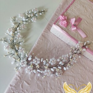 Floral Hair Crystal Bridal Hair Accessory Pearl Piece Wedding Hair ...