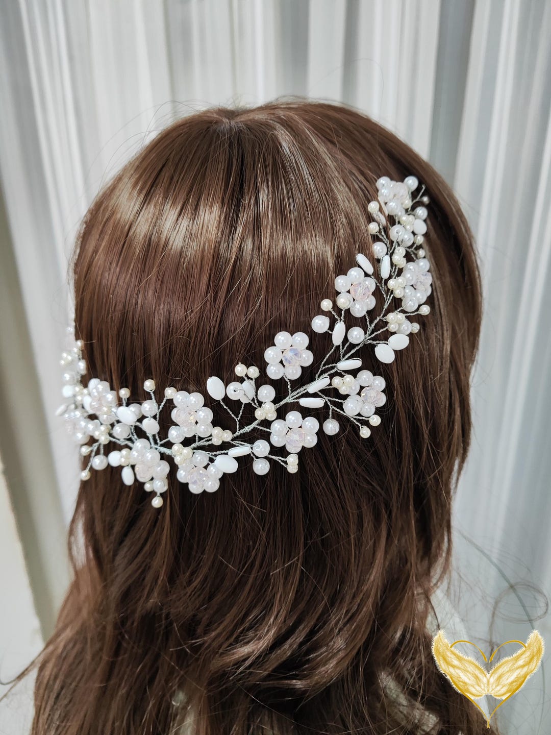 Floral Hair Crystal Bridal Hair Accessory Pearl Piece Wedding Hair ...