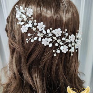 Floral Hair Crystal Bridal Hair Accessory Pearl Piece Wedding Hair ...