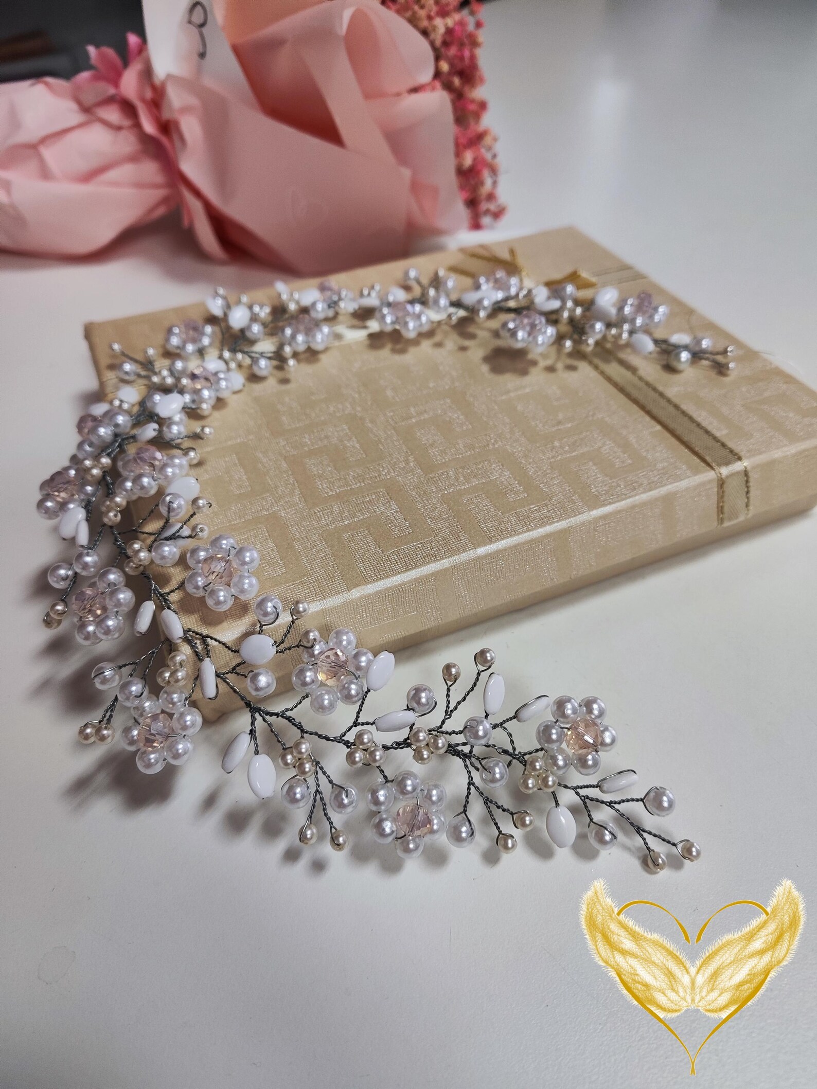 Floral Hair Crystal Bridal Hair Accessory Pearl Piece Wedding Hair ...