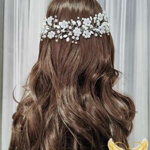 Floral Hair Crystal Bridal Hair Accessory Pearl Piece Wedding Hair ...