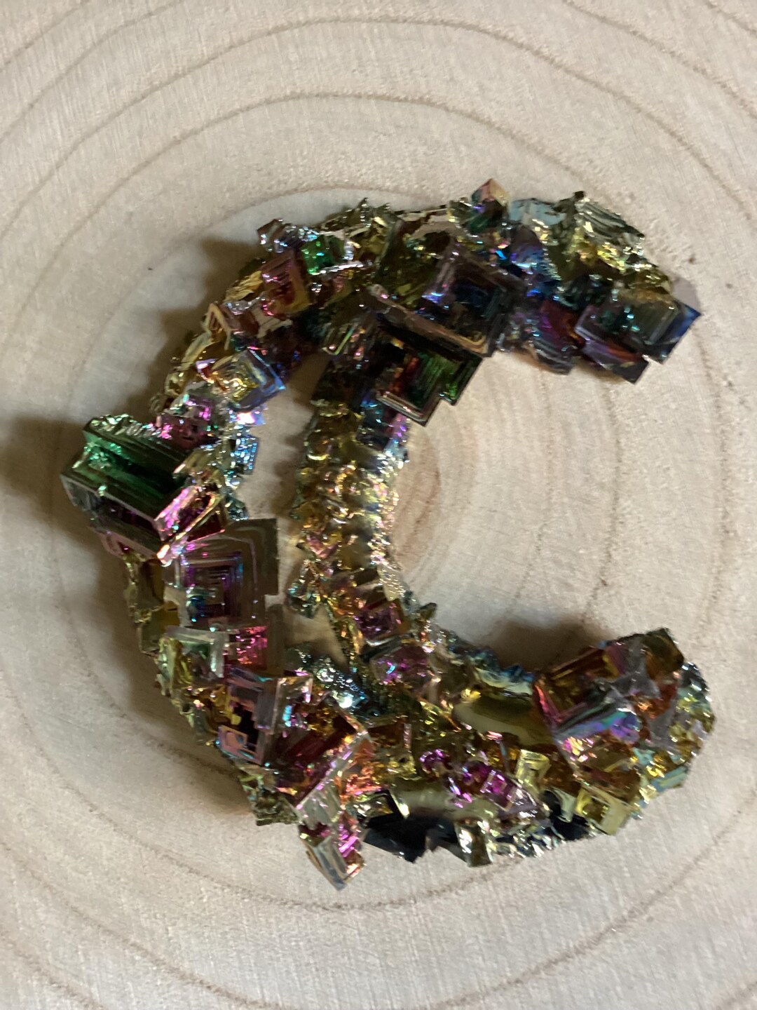 Bismuth Crescent Moon Crystal L Altar Tool L Home Decoration L Unique ...