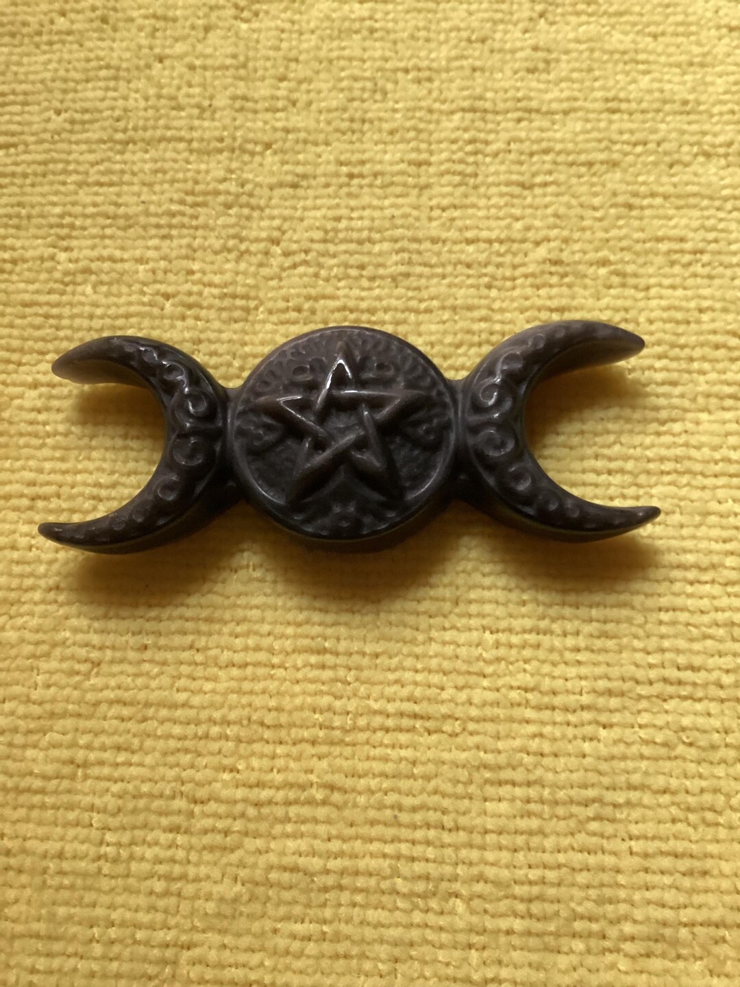 Silver Sheen Obsidian Triple Moon Goddess Carving: Metaphysical Altar ...