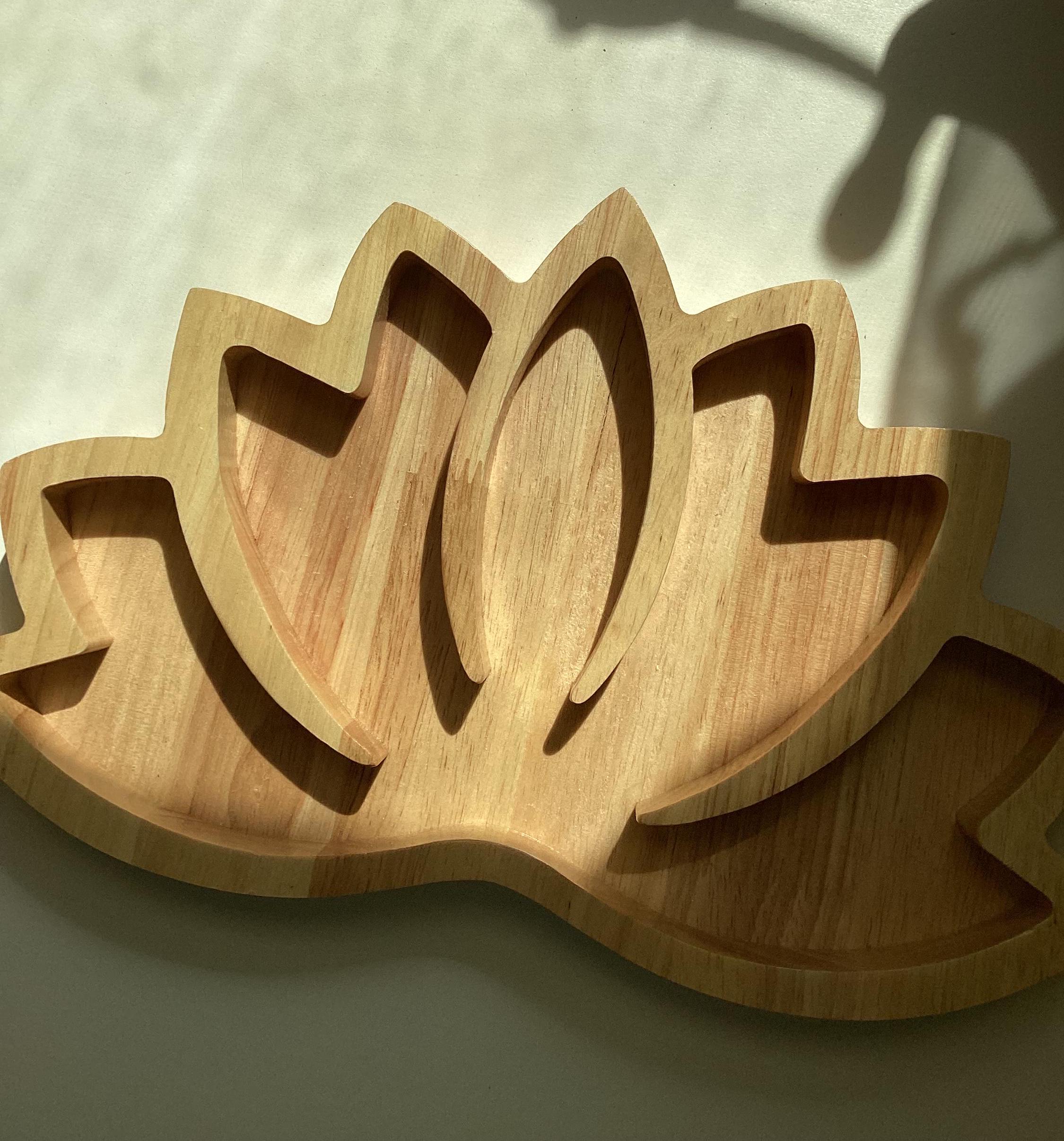 Lotus Crystal Display Tray: Wooden Altar & Jewelry Storage - Etsy
