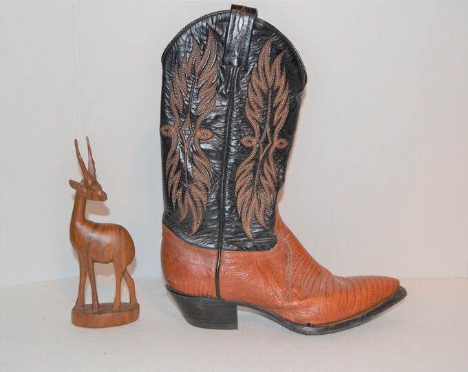 Vintage Cowboy Boot Tony Lama - Etsy