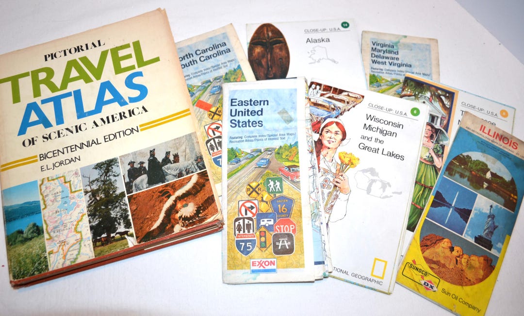 Vintage Atlas and Maps 1970's Circa Bicentennial Paper Ephemera Guide ...