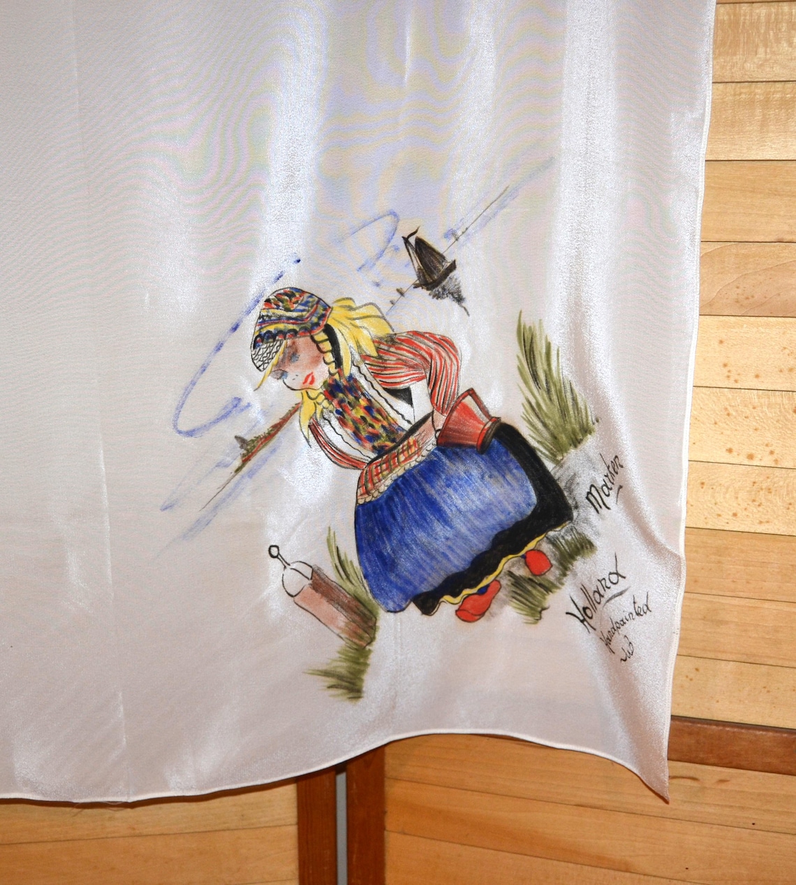Vintage Dutch Girl 1950's Holland Hand Painted Scarf - Etsy