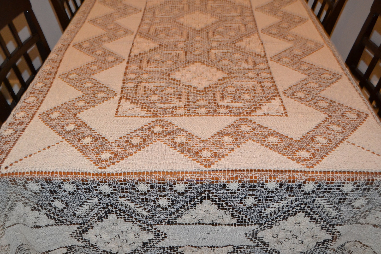 Vintage Crochet Tablecloth Tuscany Lace Cotton - Etsy