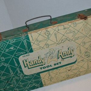1950 Metal Box Handy Andy Storage for Tools Kids to Men Graphics Fun - Etsy