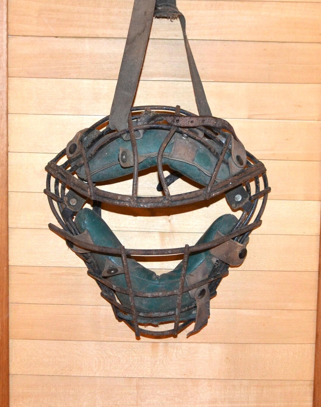 1940s Baseball Mask Cage Leather and Metal Room Den Gym Wall Decor - Etsy