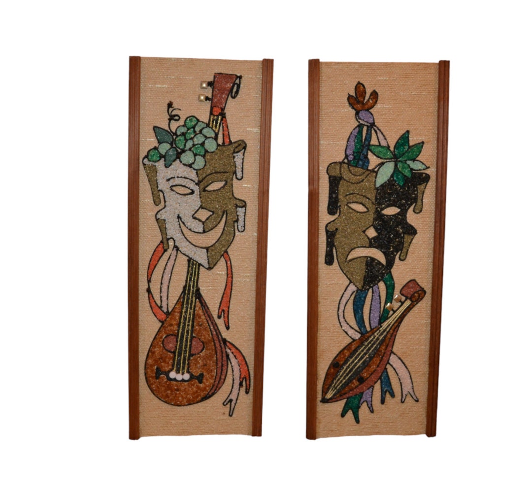 Mid Century Gravel Art Musical Jespers Mosette Pair Large - Etsy