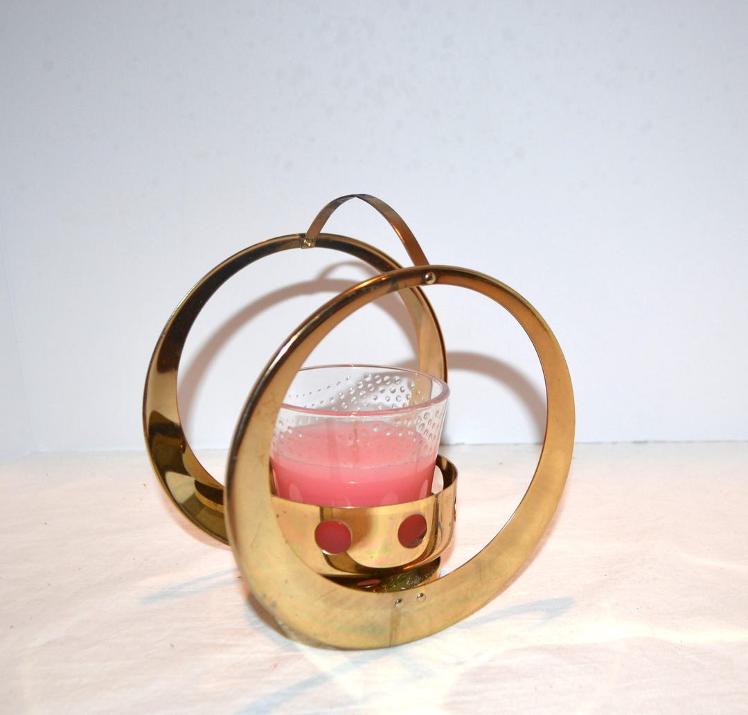 Mid Century Modern Mascot Double Orb Centerpiece Metal Gold - Etsy