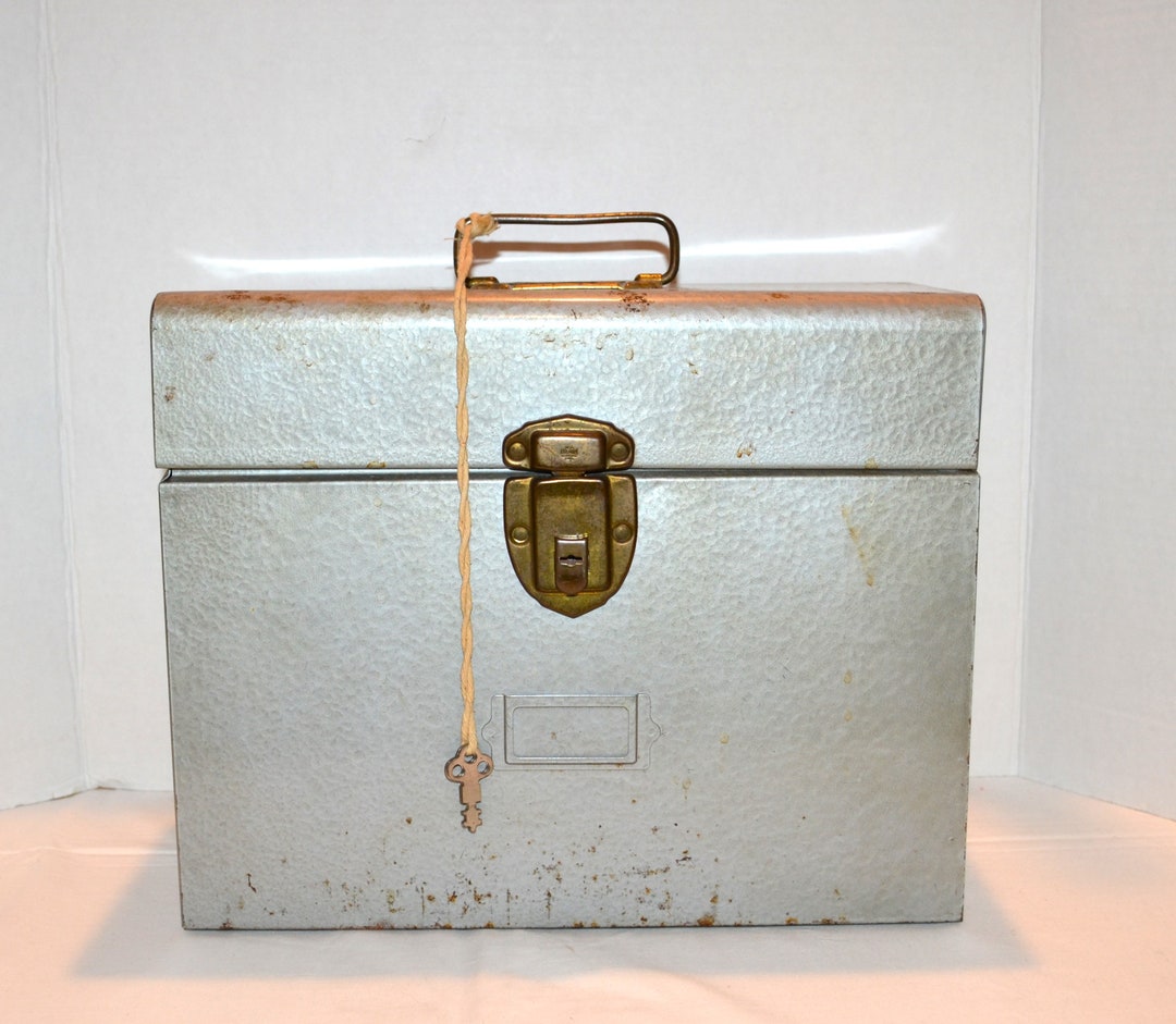 Vintage Metal Storage Box With Key 1950s - Etsy