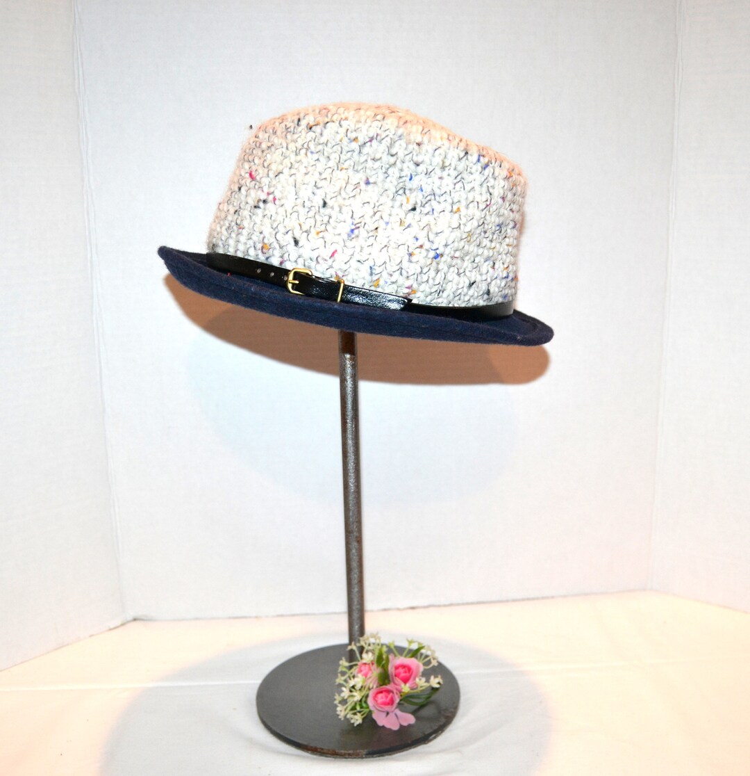 Vintage Italian Fedora Mixed Fabric With Buckle - Etsy
