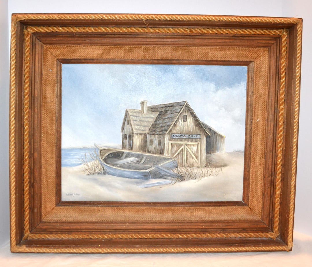 Vintage Art Framed Maritime Sea Ocean Scene With Seafarer Frame - Etsy