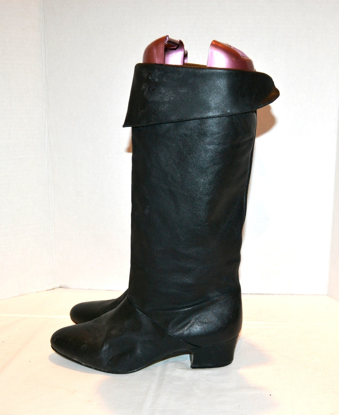 Vintage Boot Pixie Retro Mod Western Style All Leather Pull On - Etsy