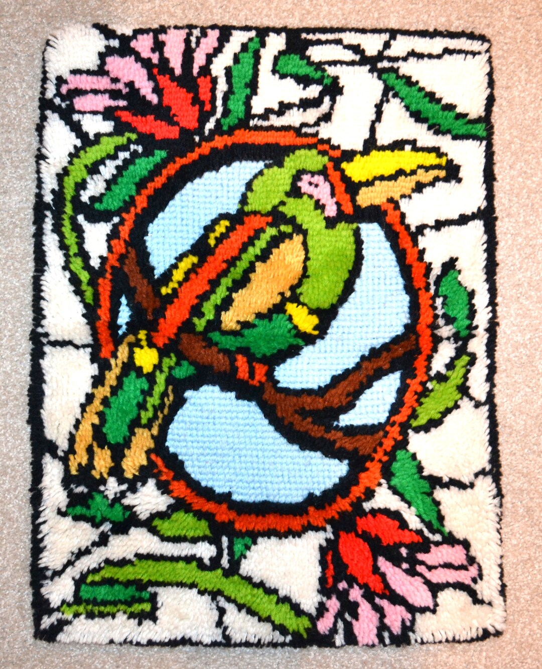 Vintage Tiki Bird Latch Hook Rug or Wall Hanging - Etsy