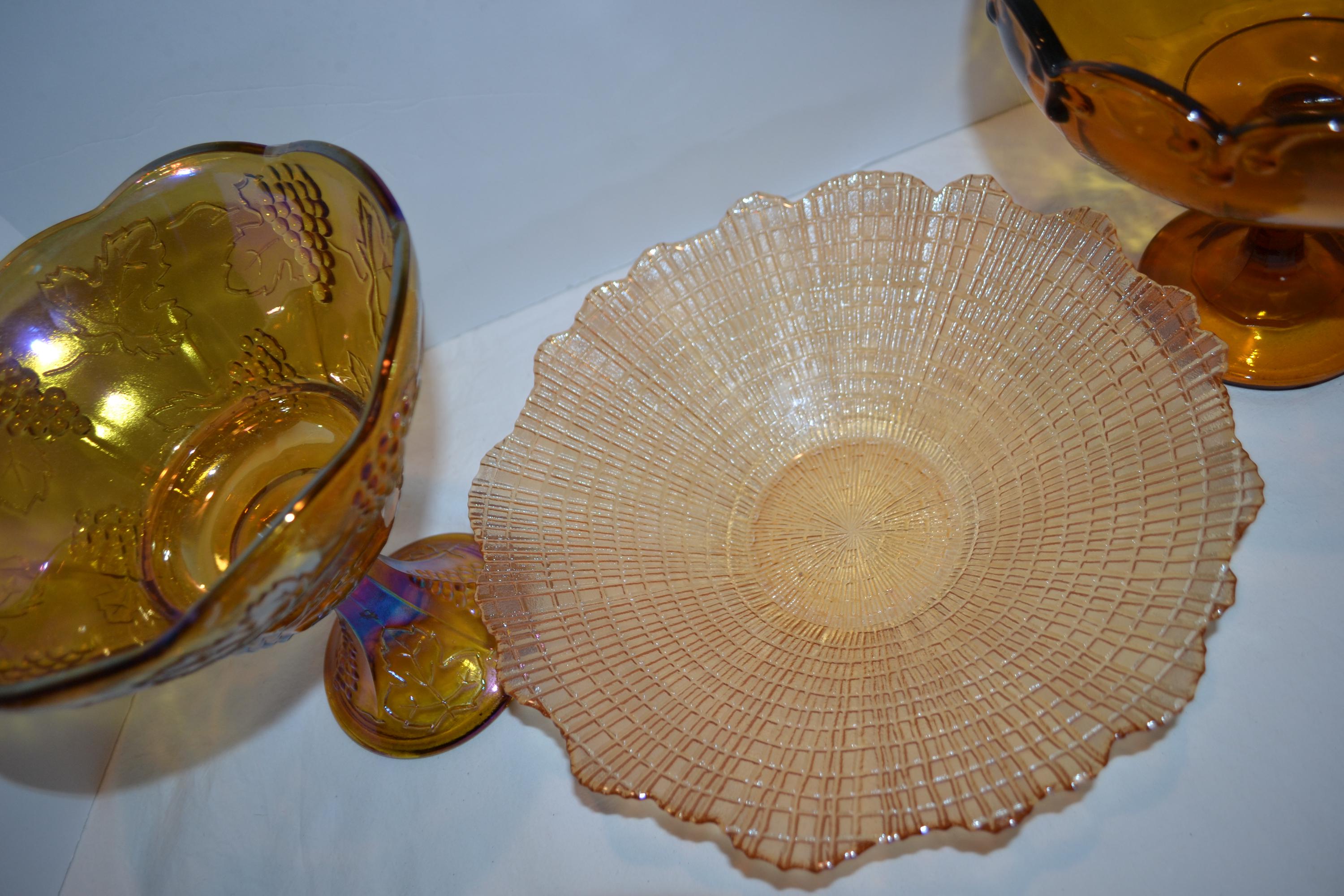 Vintage Glass Tabletop Display 1970s Shades of Amber Trio Retro MCM ...