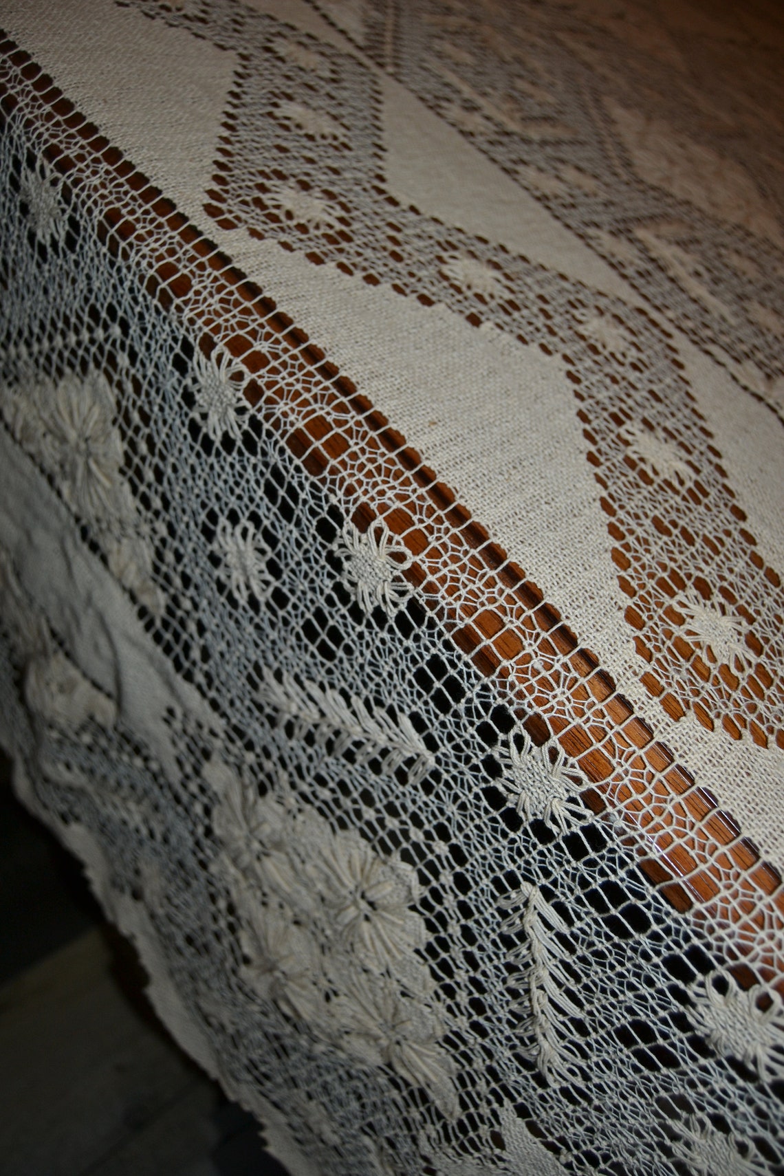 Vintage Crochet Tablecloth Tuscany Lace Cotton - Etsy