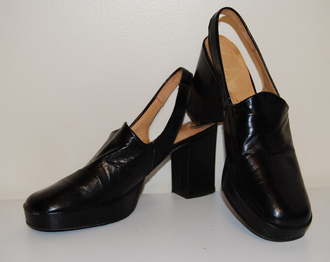 Vintage 1970's RETRO Black Platform SHOE - Etsy