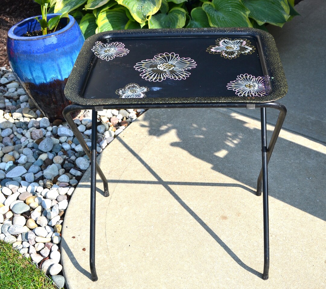Vintage T.V. Tray 1940's With Metal Holder Atomic Sputnik Starburst ...