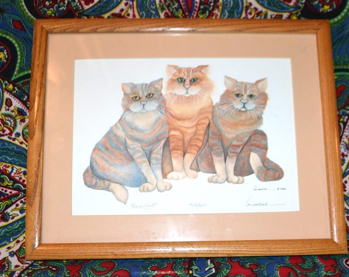 Vintage Cat Purr-fect Wall Art by Barbara Lavallee 1986 - Etsy