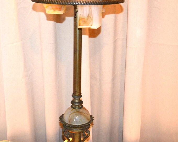 Antique Floor Light Metal Ashtray With Mico Lighter 1920 to 1940 Circa ...